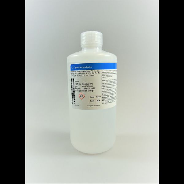Agilent 6610030100 - Bottle ICP-OES Wavecal soln 500mL 5 ppm ...