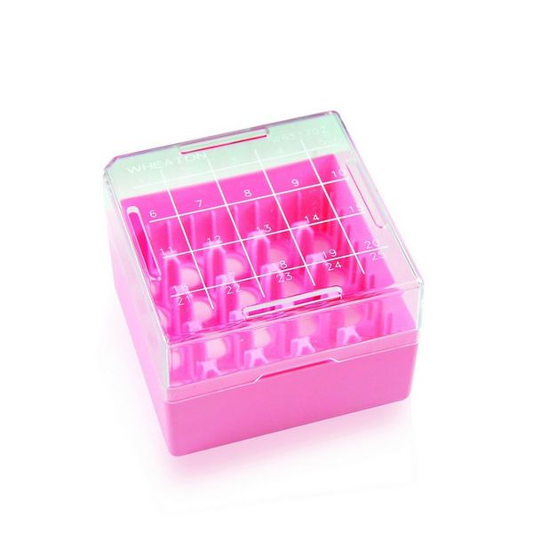 W651702-P KeepIT-25 pink Freezing Box, Plastic, for 25 cryogenic vials ...