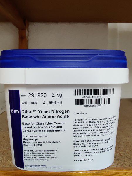 291920 - Yeast Nitrogen (Base) without Amino Acids/Difco, 2 kg ...