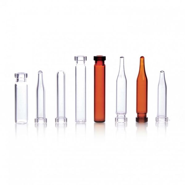 08-0100 800 µl flared rim vials, clear, 8 mm, 8 x 30 mm, flat bottom ...