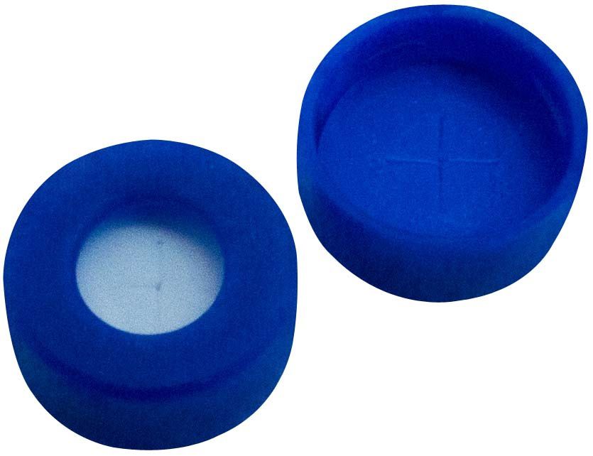 AAV110853 - 11mm PE snap ring cap, blue, with hole, silicone white/PTFE ...