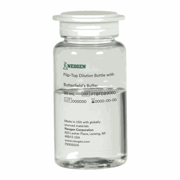 700002322 - Neogen® Flip-Top Dilution Bottle with Butterfield's Buffer ...