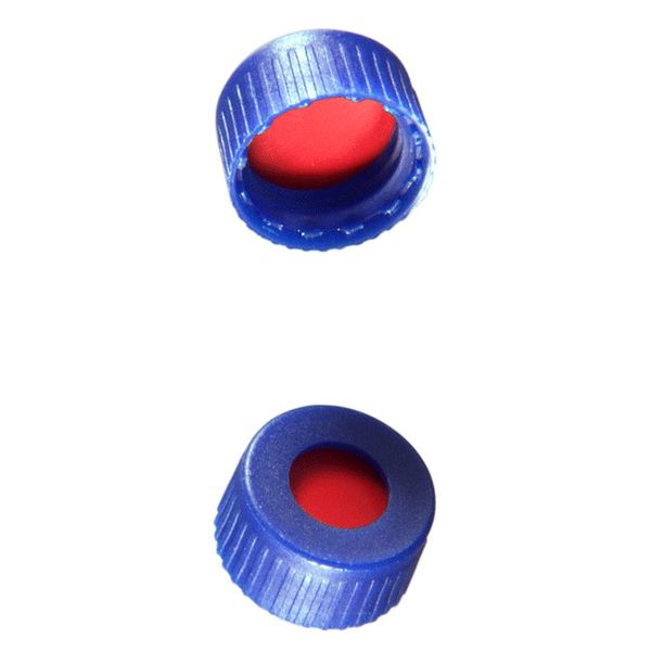 9502S-20C-B - Screw Cap blue, knurled PP, red PTFE/white Sil/red PTFE ...