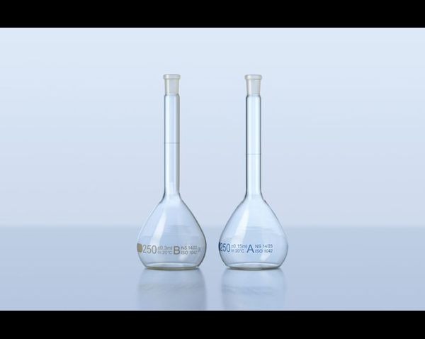 246792452 - Volumetric flask, clear, NS 12/21, 100 ml, bl. grad., A, IC, PE stopper | analytics ...