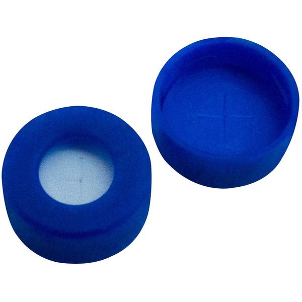 AAV110853 - 11mm PE snap ring cap, blue, with hole, silicone white/PTFE ...