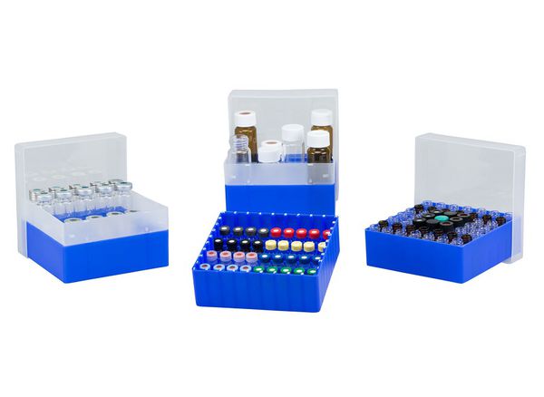 702518 - Container blue, removeable devider for screw neck vials N 15 ...