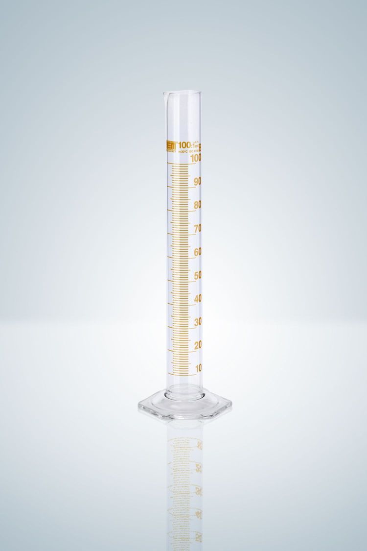2200180 - Measuring cylinder, 100 ml, class B,with spout with durable ...