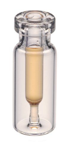 29131-U - Interlocked vial with fused glass insert, crimp top, 0.3 mL, amber glass vial ...