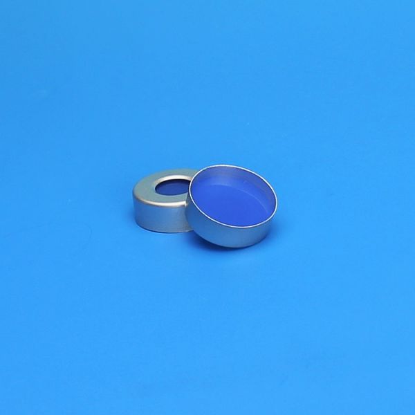 5150UL-20 - 20 mm Silver Seal, 3 mm Thick Clear PTFE/Blue Silicone ...