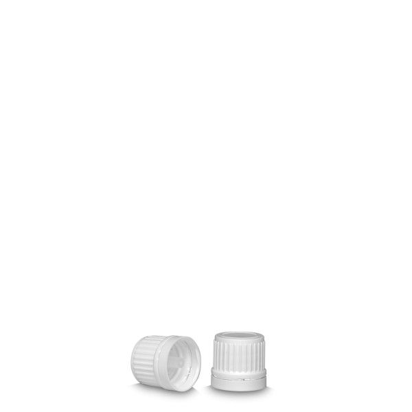 8-1026-18-W - Dropper Cap Typ II GL 18 with Temper evident ring white ...