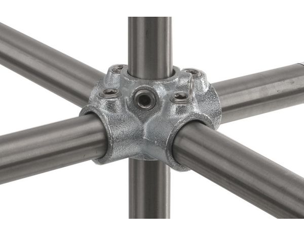 40 - Four socket cross f. 5 tubes, malleable cast iron, d=26,9mm ...