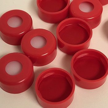 30035 - 11 mm Red Plastic Snap-Lok Caps w/liners, 100/PAK | Analytics-Shop