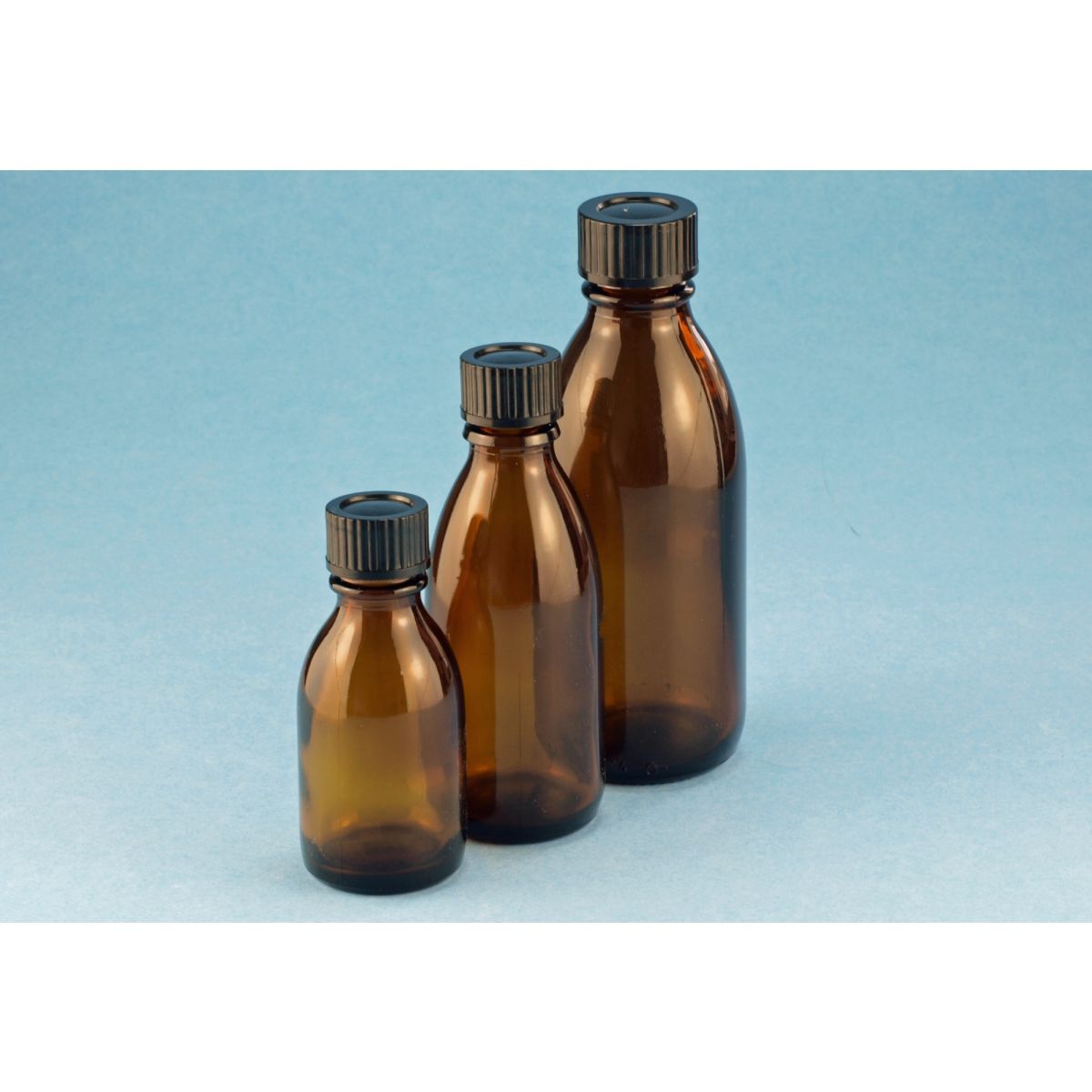41323072 - Narrow neck bottles with thread and screw cap amber glass ...