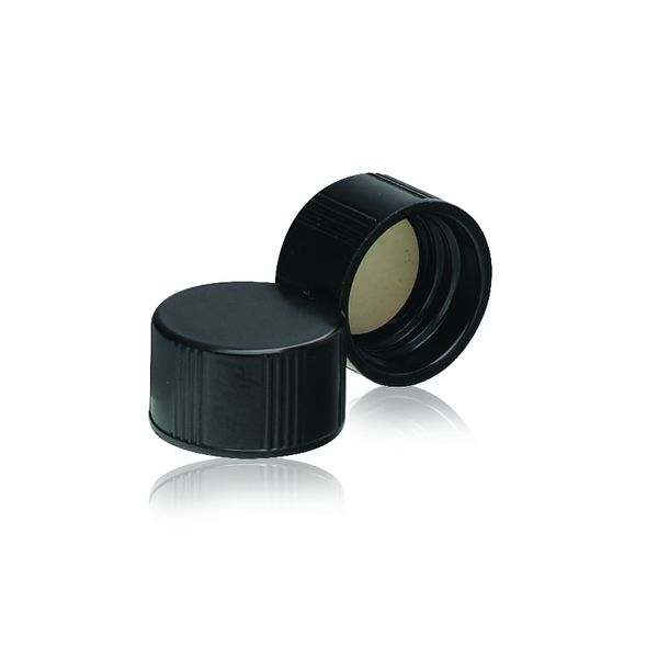 240421 PF screw cap, black, PTFE/(14B) SBR insert, size 33-400, 100 pc ...