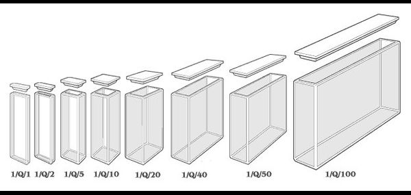 1/Q/5 - Standard rectangular cell with lid, material UV quartz glass ...