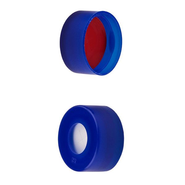 9502C-30CB-X - Snap Top Cap blue, smooth PE, with white Sil/red PTFE ...