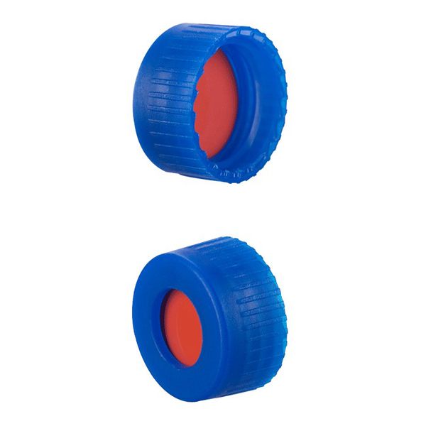 9502S-40C-B-M - Screw Cap blue, knurled PP, with orange-red Sil/PTFE ...